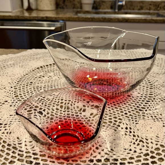 Indiana Glass | Dining | Indiana Glass Modern Tri Top Chip Dip Bowls ...